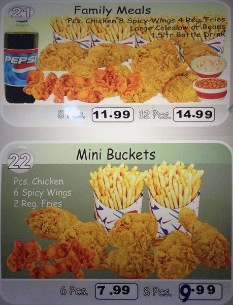 Menu at Yummy Chicken restaurant, London, 60A Battersea Park Rd