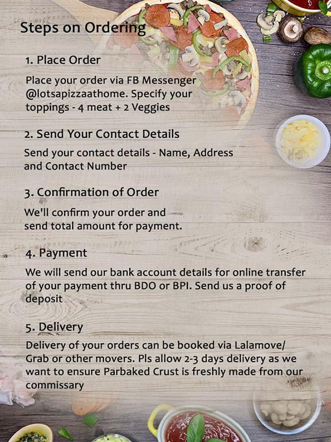 Menu at Lot's a Pizza restaurant, Quezon City