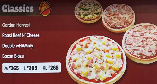 Menu at Lots'A Pizza restaurant, Mandaluyong, Maysilo St.