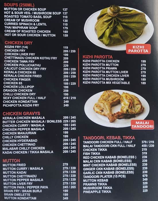Menu of Hotel Crescent, Anna Nagar West, Chennai