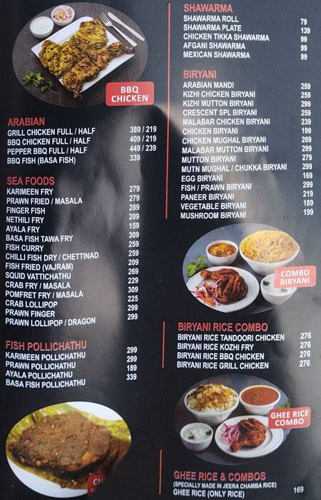 Menu at Crescent Restaurant, Vanagaram, Chennai, Tower 1