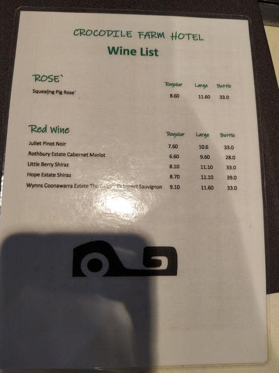 Menu at Crocodile Farm Hotel pub & bar, Ashfield