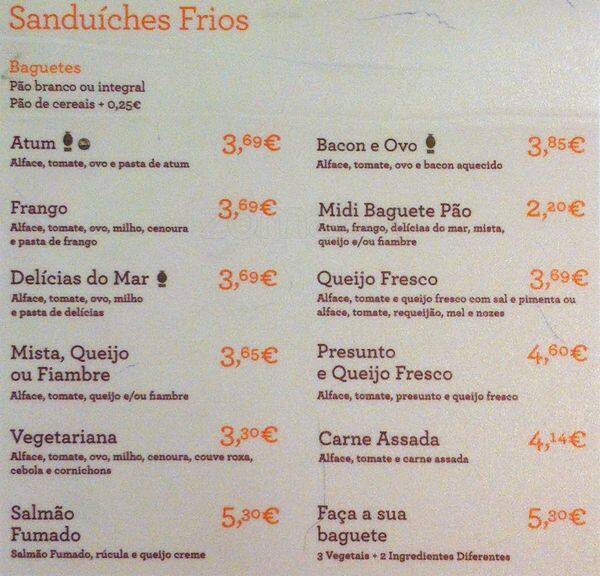 Menu em Casa das Sandes restaurante, Senhora da Hora, GaiaShopping