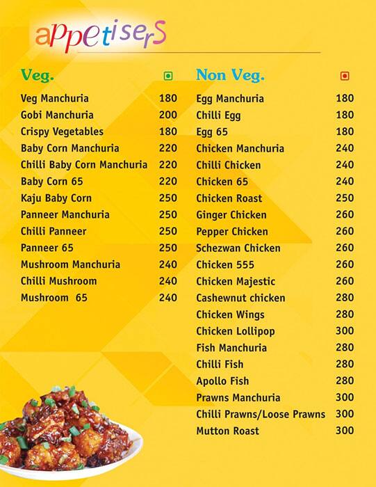 Menu at SweetmagiC mangalagiri, Mangalagiri