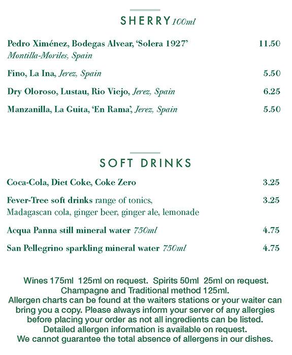 Menu at The Ivy Chelsea Garden pub & bar, London