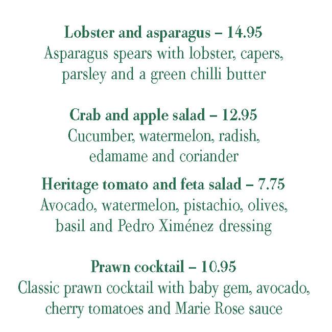 Menu at The Ivy Chelsea Garden pub & bar, London
