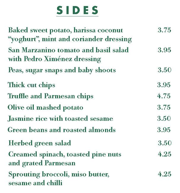Menu at The Ivy Chelsea Garden pub & bar, London