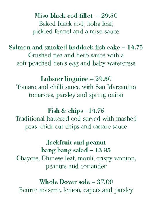 Menu at The Ivy Chelsea Garden pub & bar, London