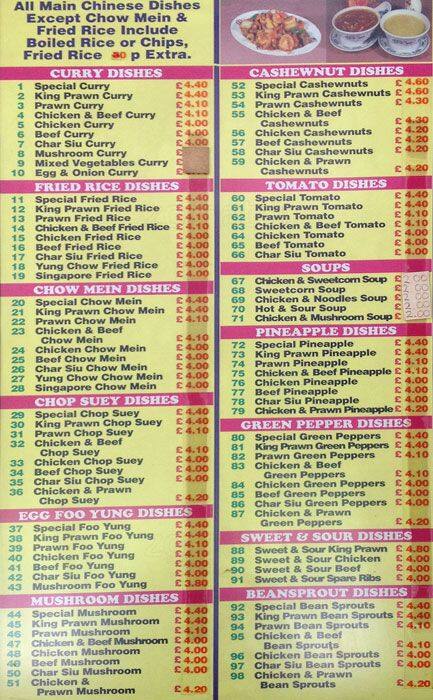 Golden Fish Menu, Menu for Golden Fish, Miles Platting, Manchester ...