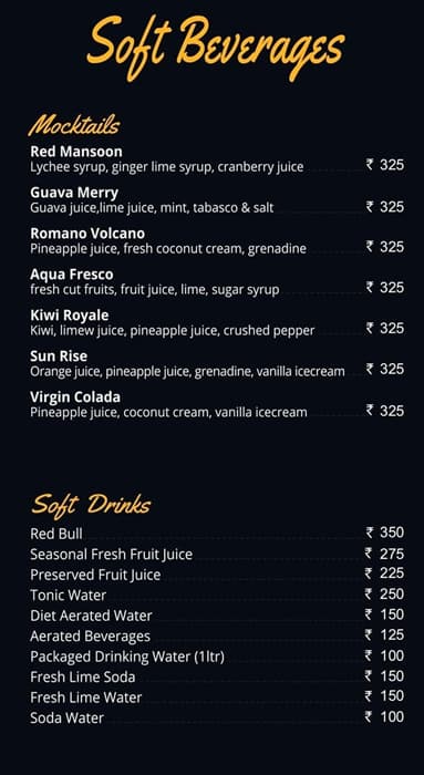 Menu at The Corinthians Resort and Club Pune, Pune