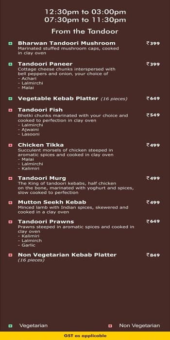 Menu at The Corinthians Resort and Club Pune, Pune