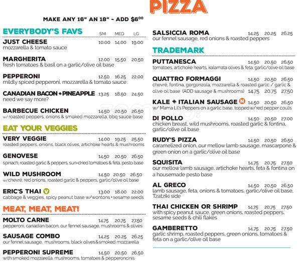 Menu at Pizzicato Pizza pizzeria, Beaverton, SW Scholls Ferry Rd