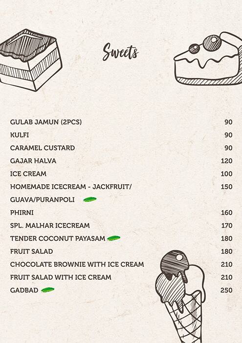Menu at Malhar lunch home, Thane
