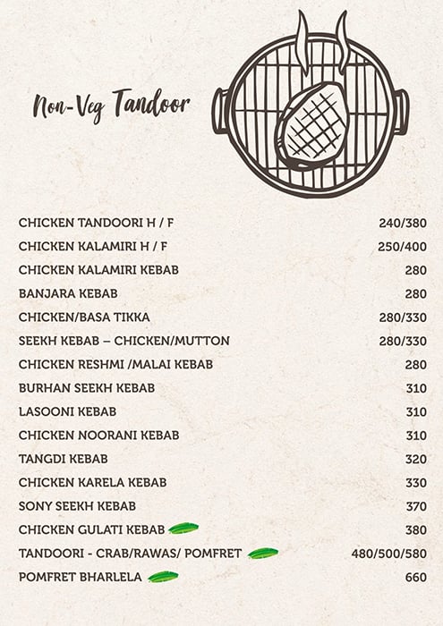 Menu at Malhar lunch home, Thane