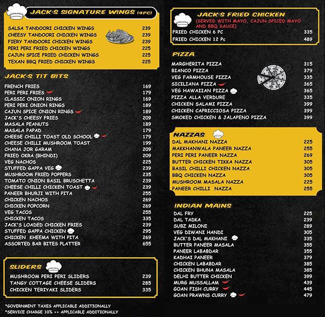 Menu at Agent Jack's, Pune, 270/1/23