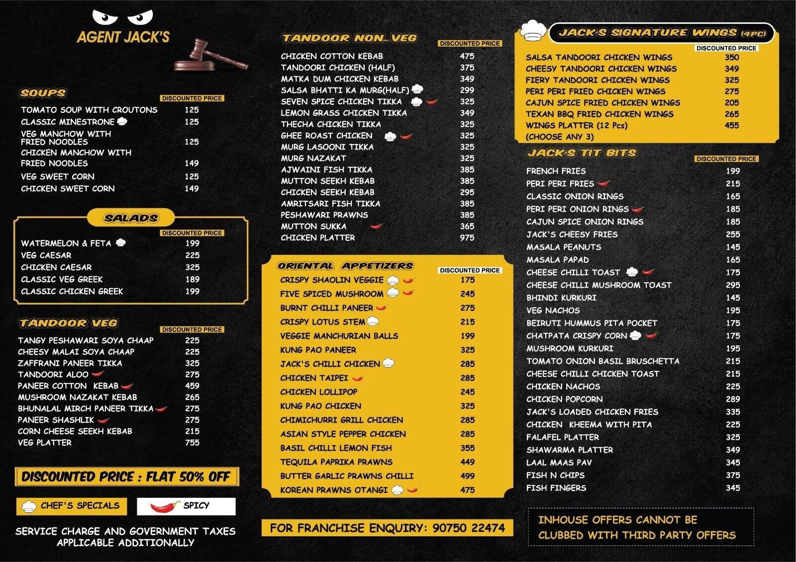 Menu of Agent Jack's, Baner, Pune