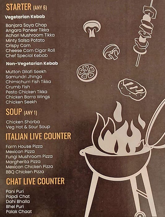Menu of Sandoz BBQ, Janakpuri, New Delhi