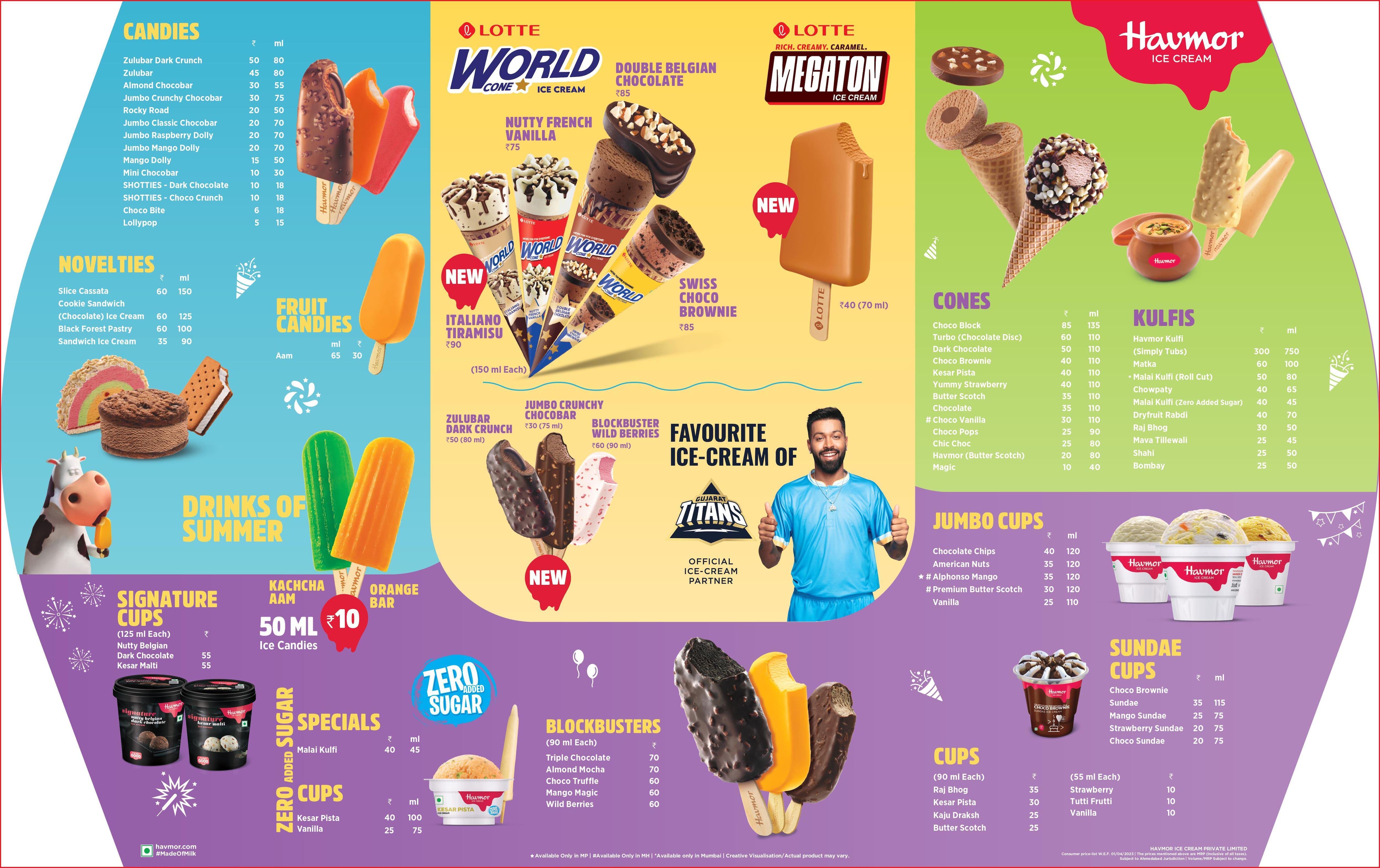 Menu of Havmor Ice Cream, Santacruz West, Mumbai