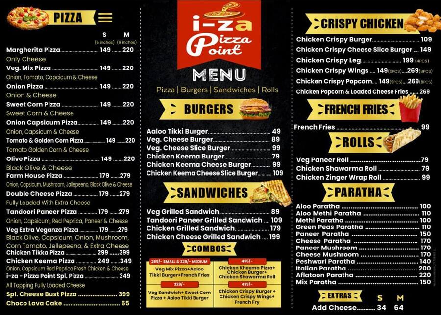 Menu of I - Za - Pizza Point, Viman Nagar, Pune