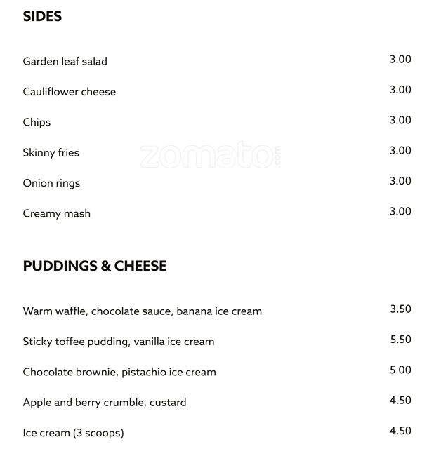 Menu at The Cow pub & bar, London, Chestnut Plaza 4 Westfield Stratford ...