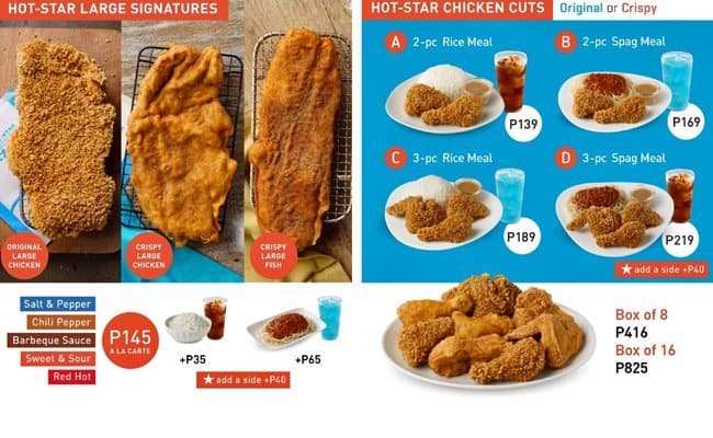 Carta del restaurante Hot Star Large Fried Chicken, Ciudad Quezon ...