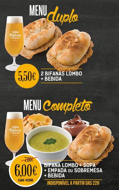 Menu at Bifanas de Vendas Novas - Casa Original, Amora