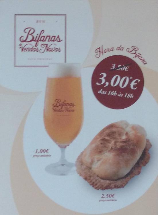 Menu at Bifanas de Vendas Novas - Casa Original, Amora