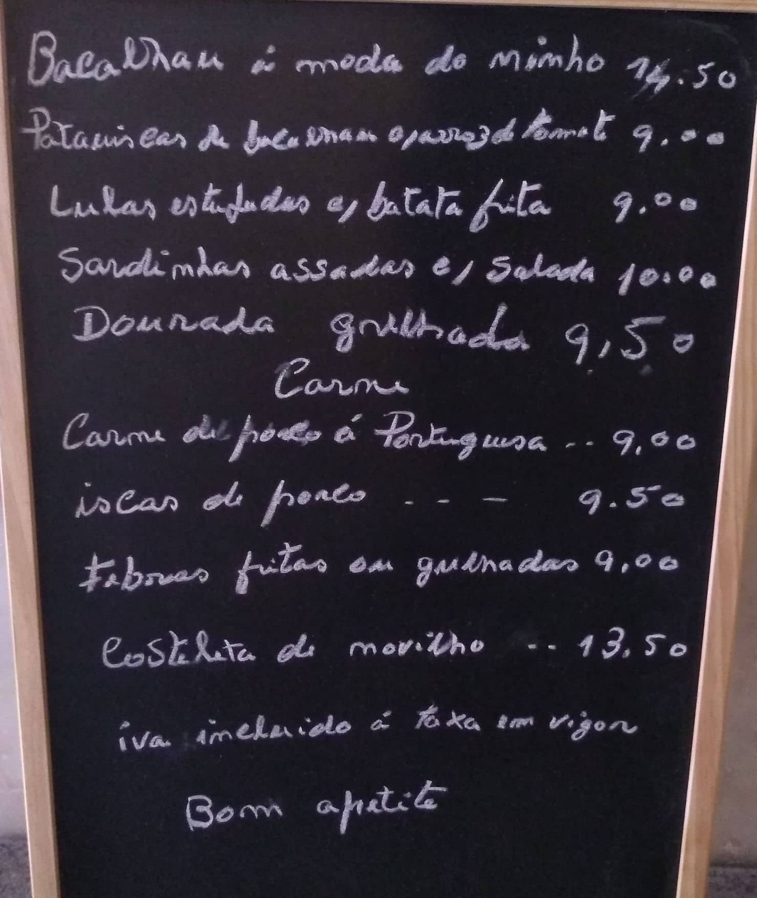Menu at Imperial de Campo de Ourique restaurant, Lisbon, R. Correia ...
