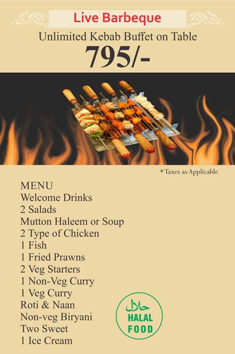 Menu of Kholani's Restaurant, Banjara Hills, Hyderabad