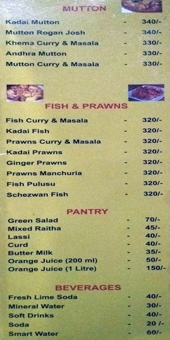 Menu at Highway Restaurant & Bar, Hyderabad