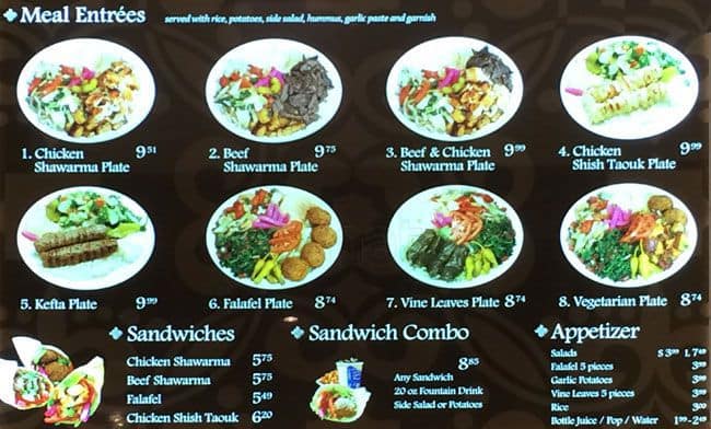 Menu at Villa Madina restaurant, Halton Hills