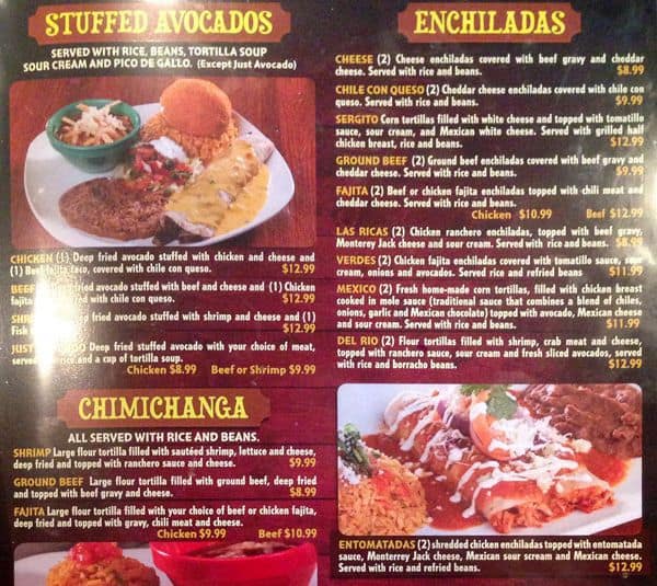Menu at Los Cucos Mexican Cafe - Heights, Houston