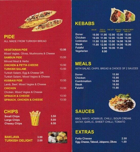 Menu at Champion Lunch Bar, Kelmscott