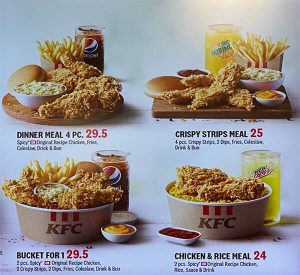 Kfc Menu Uae