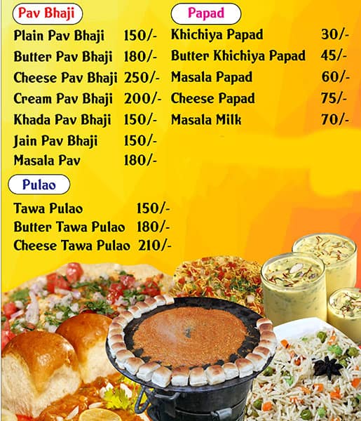 Menu of Famous Kitchen, Chowpatty, Mumbai
