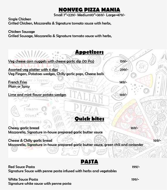 Menu at Marcoz Pizza, Vadodara