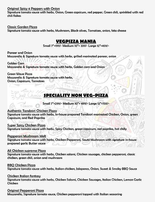 Menu at Marcoz Pizza, Vadodara