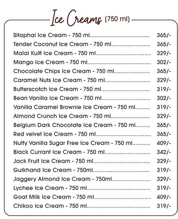 Menu of Iceberg Organic Icecreams, Rajajinagar, Bangalore