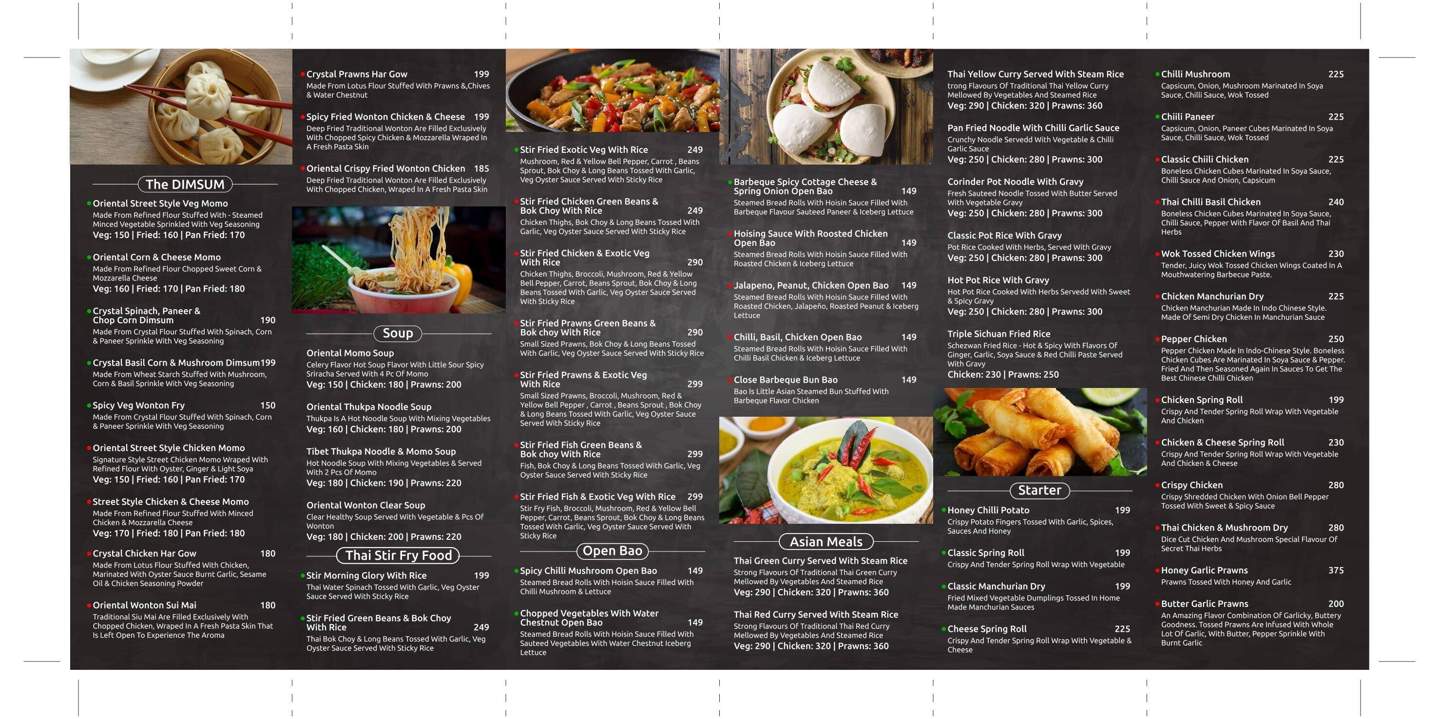 Menu of Oritental Stir Fry, Carter Road, Bandra West, Mumbai