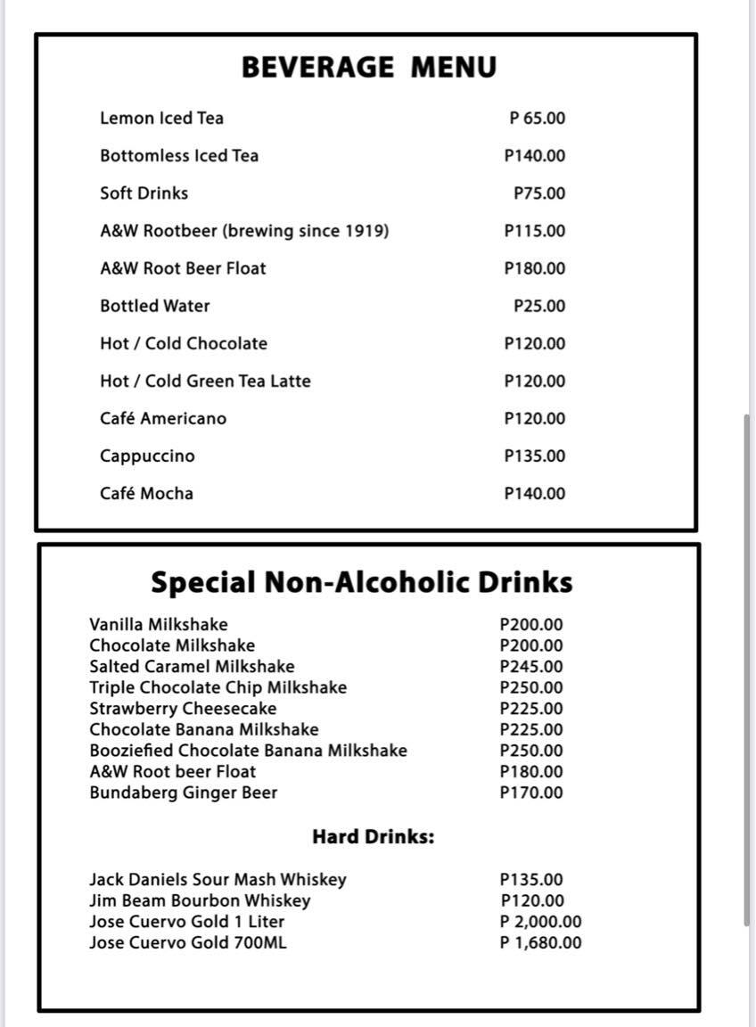 Menu at Ludo's Board Game Bar & Cafe, Quezon City, 26 Sct. Torillo St