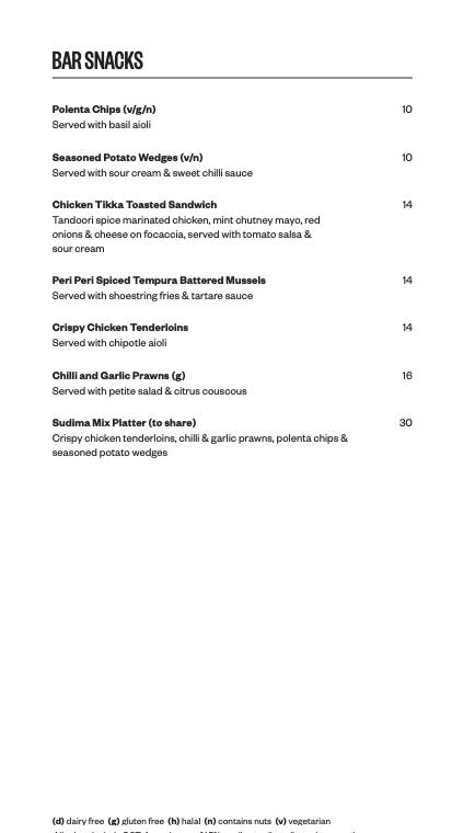 Menu at Visaya Restaurant, Auckland