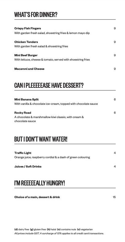 Menu at Visaya Restaurant, Auckland