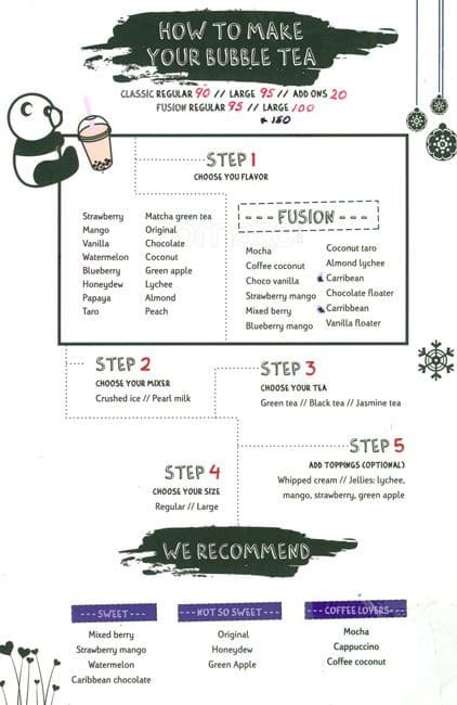 Menu at Bubble Teas, Gurugram, Kiosk 2
