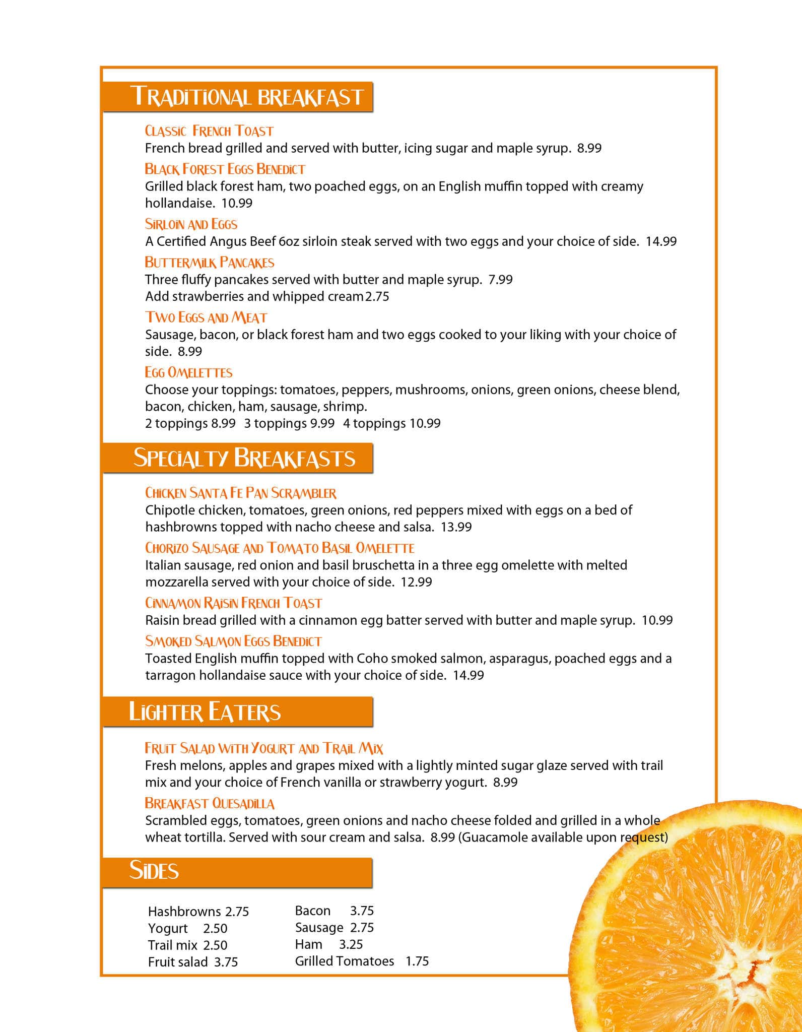 Menu at Castle Steakhouse, Airdrie