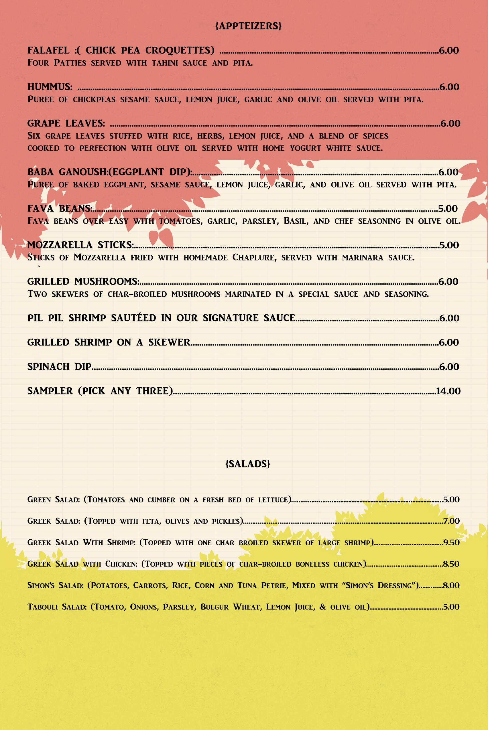 Simon's Diner Menu, Menu for Simon's Diner, Fayetteville, Northwest ...