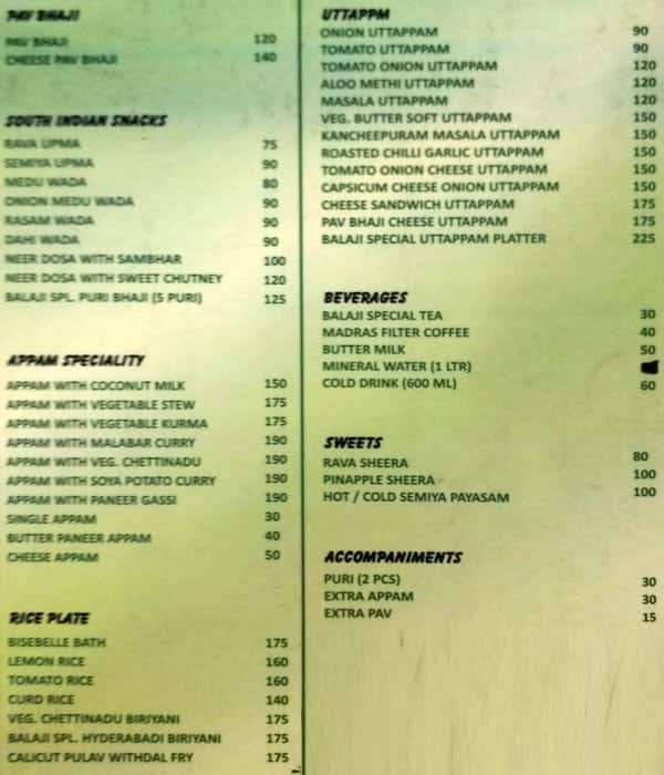 Balaji Idli House Menu, Menu for Balaji Idli House, Ghatkopar West ...