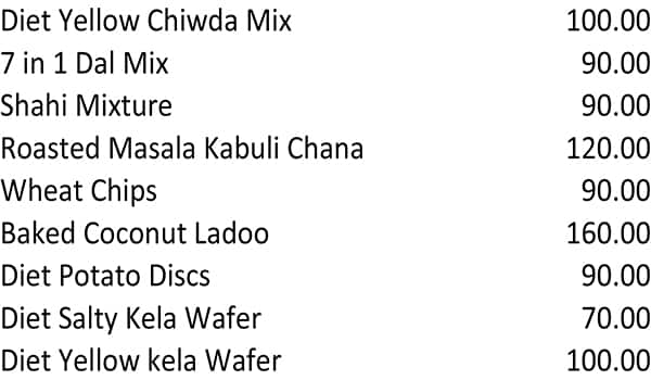 Menu at Kandoi Haribhai Damodar Mithaiwala, Mumbai, Ghatkopar