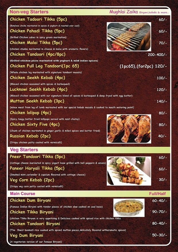 Mughlai Zaika Menu, Menu for Mughlai Zaika, Worli, Mumbai - Zomato