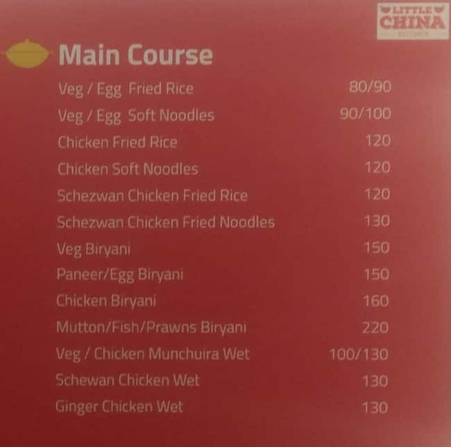 Menu at Southern Express, Hyderabad, 3rd Floor