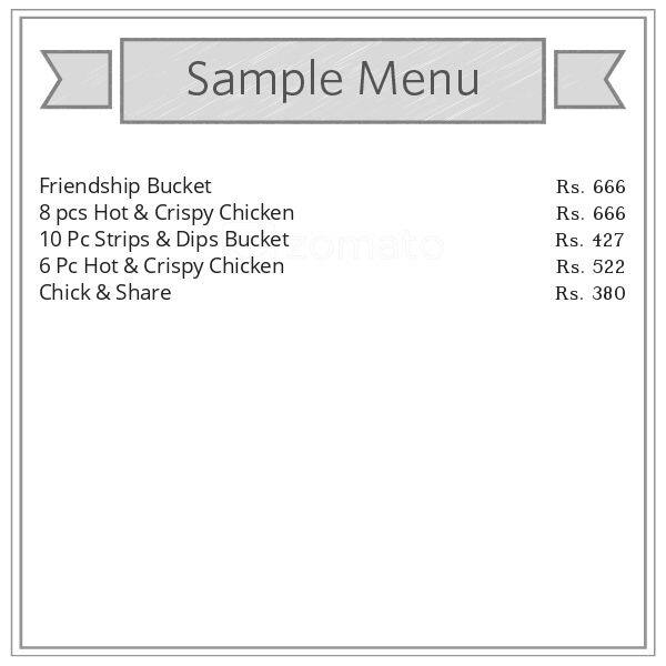 Menu of KFC, Sigra, Varanasi